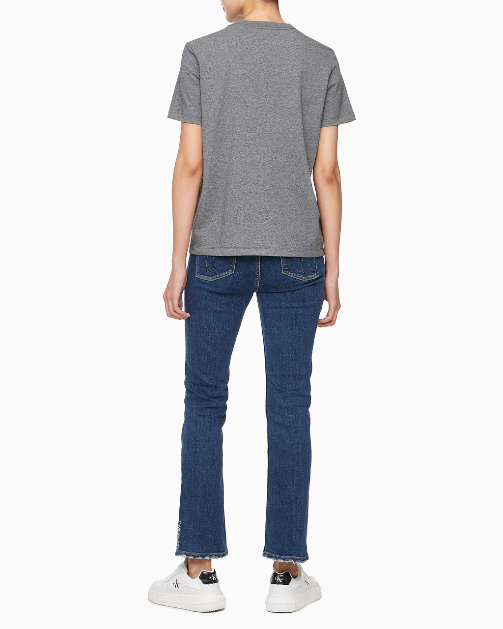 여성 히어로 모노로고 크루넥 반팔 티셔츠 | grey | Calvin Klein Korea